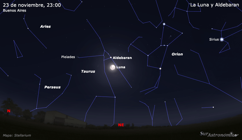 La Luna y Aldebaran - 23/11/2018 | Sur Astronómico