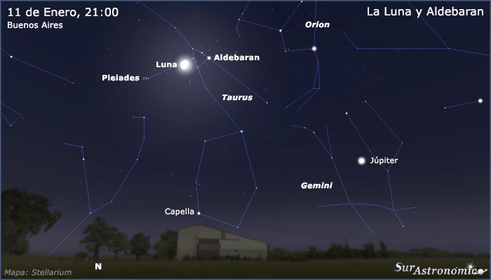 La Luna y Aldebaran - 11/01/2014 | Sur Astronómico